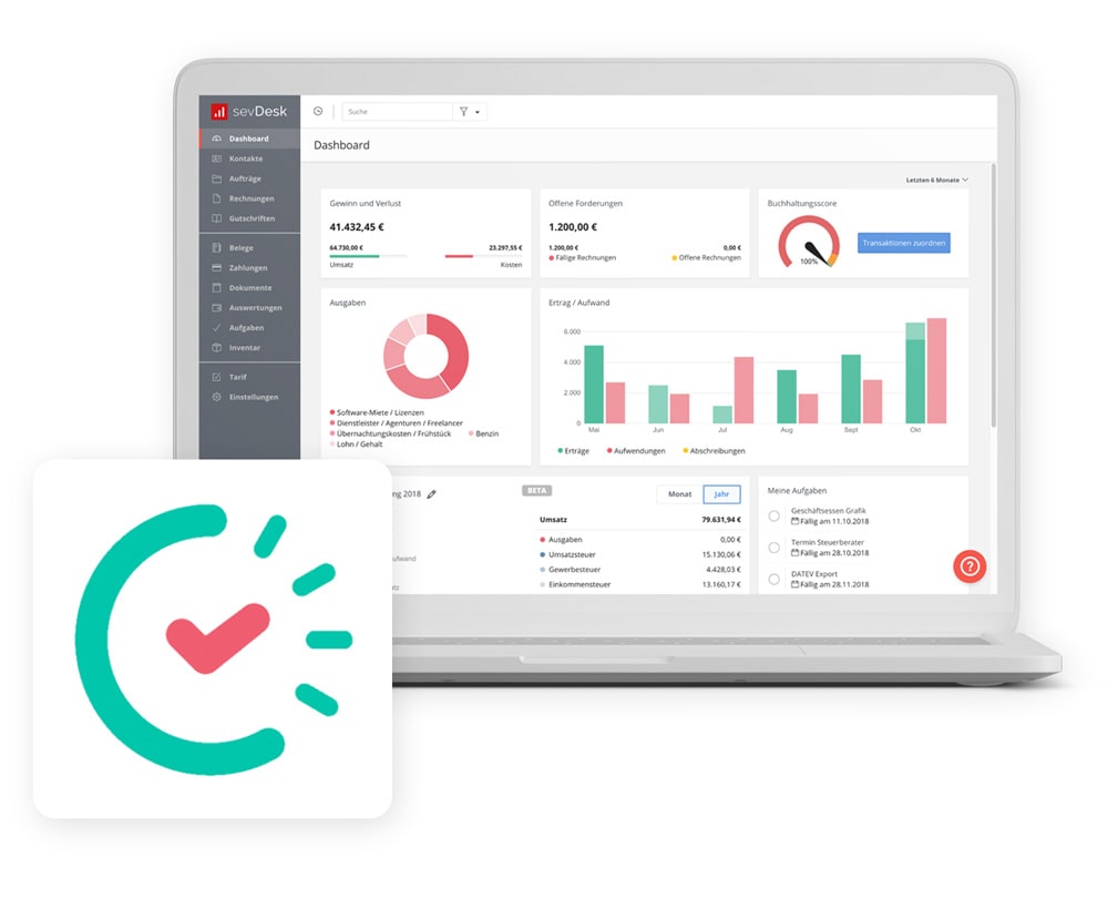 Papershift Zeiterfassung für sevDesk Buchhaltungssoftware